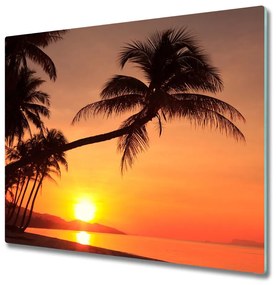 Skleněná krájecí deska Pláž západu slunce 60x52 cm