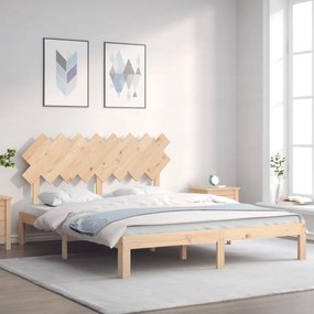 Rám postele s čelem 160 x 200 cm masivní dřevo,  3193736