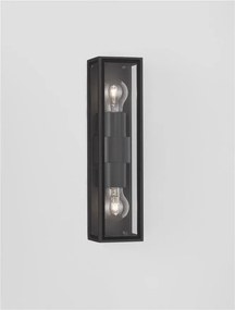 NV 9492442 Venkovní nástěnné svítidlo REGINA antracitový hliník a čiré sklo E27 2x12W 220-240V bez žárovky IP65 - NOVA LUCE