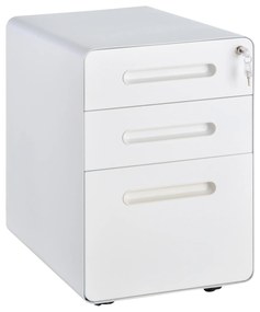 Vinsetto Kancelářská skříň / kontejner se 3 zásuvkami, bílá, 39 x 48 x 59 cm