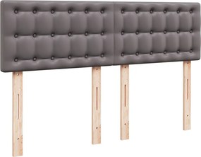 Box spring postel s matrací šedá 140x200 cm umělá kůže 3286126