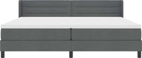 Postel s boxspringem s čelo Tmavě šedá 200 x 200 cm textil 3341063