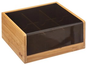 Dřevěný organizér na čaj Modern, 21,5x21x10 cm