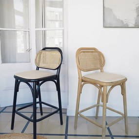Barová židle z dubového dřeva v přírodní barvě (výška sedáku 65 cm) Doriane – Kave Home