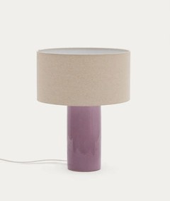 Fialová/béžová stolní lampa s textilním stínidlem (výška 52 cm) Toneric – Kave Home
