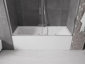 Mexen Velar Duo, 2-křídlová posuvná vanová zástěna 200 x 150 cm, 8mm čiré sklo, chromový profil, 896-200-000-02-01
