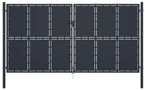 Zahradní brána ocelová 400 x 175 cm antracitová 144533