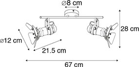 Chytrý reflektor černý vč. WiFi GU10 2-světla s klapkami - Movie