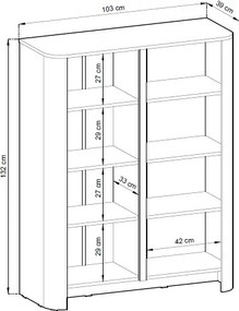 PCo Komoda BURGOS K103, 103 cm Dub Vicenza
