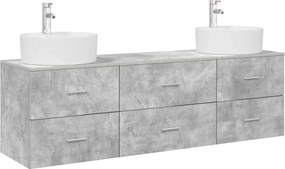 Sada koupelnových skříněk 3 ks Betonově šedá 3405870