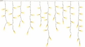 Easy Fix venkovní LED rampouchy, světelné krápníky, 300 × 50 cm, teple bílá, 114 diod, bílý kabel, IP67, prodlužovací