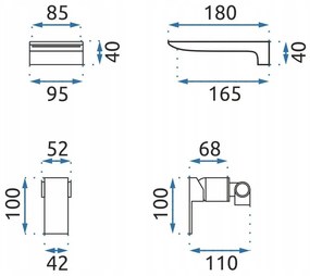 Rea Sonic - podomítková umyvadlová baterie, zlatá, REA-B5150