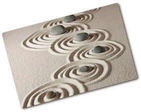 Wallmuralia Kuchyňská deska skleněná Kameny zen písek 80x52 cm