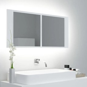 Petromila LED koupelnová skříňka se zrcadlem bílá 100 x 12 x 45 cm akryl