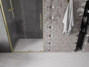 Mexen Velar, posuvné dveře do otvoru 80x200 cm, 8mm čiré sklo, zlatá matná, 871-080-000-01-55