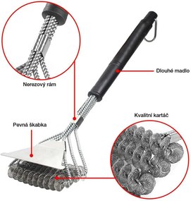 BBQ drátěný kartáč na čištění grilu Welfon