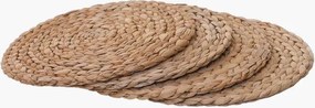 Sada prostírání ILANA, 4-set, průměr 30 cm, vodní hyacint, natur