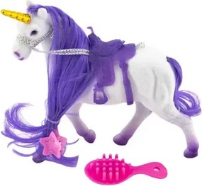 TEDDIES Jednorožec česací se sedlem a doplňky / Fliška / 15 cm / 2 bar