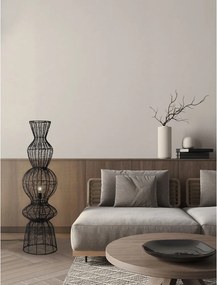 Matně černá provazová stojací lampa (výška 136 cm) Breena – Nova Luce