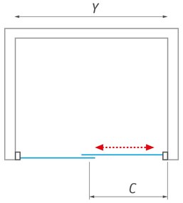 Roth Posuvné sprchové dveře LLD2 pro instalaci do niky Varianta: šířka: 150 cm, orientace: Uni - (LLD2/1500 - 556-1500000-00-02), Barva profilů a typ výplně: profily: brillant, výplň: transparent