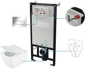 Deante WC set Anemon 6v1, podomítkový systém + toaleta -