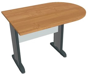 Stůl jednací oblouk 120 cm - Hobis Cross CP 1200 1 Dekor stolové desky: olše, Dekor lamino podnože: šedá, Barva nohou: černá
