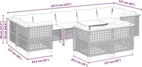 9dílná zahradní sedací souprava s poduškami černá polyratan 3261992