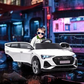 HOMCOM dětské elektrické autíčko 12V elektrické autíčko Audi E-tron elektrické autíčko s dálkovým ovládáním, bezpečnostní pásy, hudba (MP3/USB/TF), d…