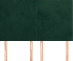 Čelo postele tmavě zelené 144x5x118/128 cm sametové 3116103