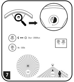 Ecolite Z1107/PIR-CR - LED Venkovní svítidlo se senzorem STYL LED/8W/230V IP44