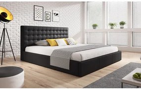 Čalouněná postel VERO rozměr 160x200 cm - Eko-kůže Černá