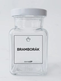 Samolepka na kořenky BRAMBORÁK průhledná 5 × 5 cm tučné písmo