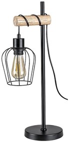Rabalux Stolní lampa FABIANO 1x40W | E27 - černá, světlé dřevo