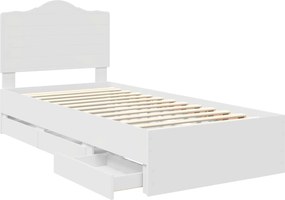 Rám postele se zásuvkou Bílý 90 x 200 cm Inženýrské dřevo 3413450