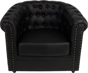 Černé křeslo ve stylu Chesterfield - 80*75*72 cm