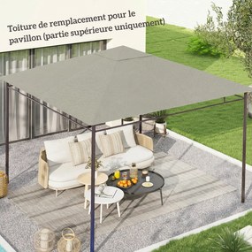 Outsunny náhradní střecha pro altán polyester 180 g/m² 3 x 3 m šedá