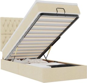 Osmanský rám postele s matrací krémově 80x200cm textil 3314049