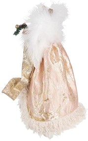 Anděl ve zdobných růžových šatech na špičku stromku Angel Chris - 21*12*35 cm