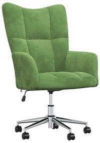 Relaxační křeslo světle zelené samet 328164