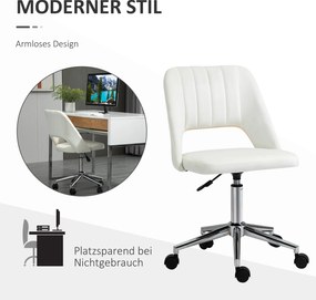 Otočná židle Vinsetto béžová, výškově nastavitelná kancelářská židle do obývacího pokoje a ke stolu, kompaktní, ergonomická a moderní