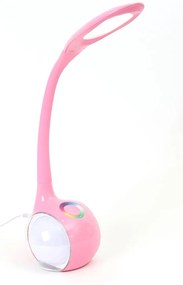 CHINATSU LED stolní dětská lampička s nočním RGB podsvícením, 7W, studená bílá, růžová PDL20P