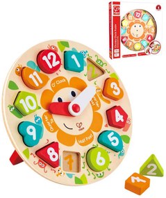 HAPE DŘEVO Puzzle vkládací hodiny 13 dílků 25cm *DŘEVĚNÉ HRAČKY* e1622