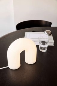 ferm LIVING Stolní lampa Vuelta White, bílá barva, sklo, kov