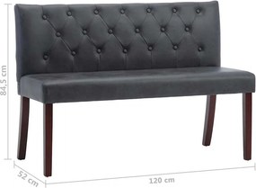 Lavice 120 cm šedá umělá semišová kůže 288574