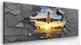 Malvis ® 3D obraz Letadlo v kameni Velikost: 120x80 cm