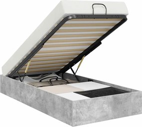 Ottoman postel Betonově Šedá 90 x 200 cm Dřevěný materiál 3409256