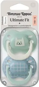 Tommee Tippee Ultimate Fit DECO silikonový dudlík 0–6 m BOY 2ks - více