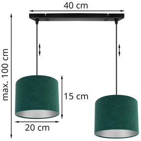 Závěsné svítidlo MEDIOLAN, 2x textilní stínítko (výběr z 10 barev), (výběr ze 3 barev konstrukce), CH