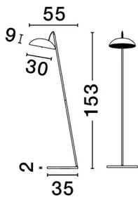 Designová stojací lampa Flute černá