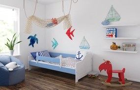 BabyBeds Dětská postel LILI Velikost postele: 180x80 cm, Barevné provedení: Modrá, Úložný prostor: Ne, bez úložného prostoru Bílá